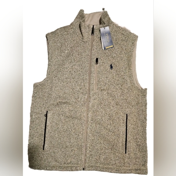 Polo Ralph Lauren | Suits & Blazers | Polo Ralph Lauren Performance Fleece Vest Dune Tan Nwt ...